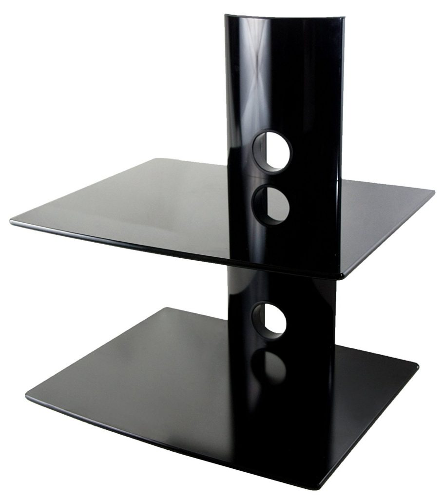 Wall mounted shelves for dvd player add balance, decoration and ...